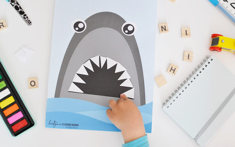 Zęby rekina - Letnie prace plastyczne dla dzieci pomysły