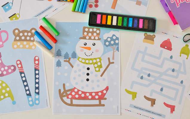 Zimowe karty pracy do druku - 92 zimowe zadania do druku